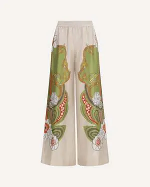 La DoubleJ Printed Ilk Palazzo Pant - Multicolour