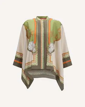 La DoubleJ Printed Silk Scarf Shirt