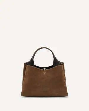 TOD'S Suede Handbag With T Timeless Detail
