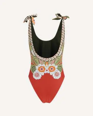 La DoubleJ Pammy One-piece Swimsuit With Adjustable Tie Shoulders - Multicolour