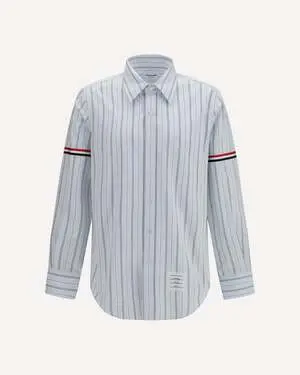 Thom Browne Fine-striped Grosgrain Poplin Shirt