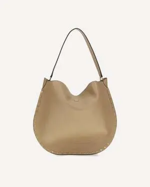 Isabel Marant Étoile Oskan Hobo Shoulder Bag In Grained Calfskin - Beige