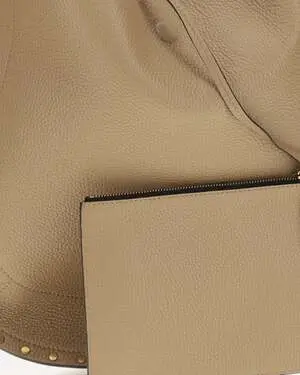 Isabel Marant Étoile Oskan Hobo Shoulder Bag In Grained Calfskin - Beige