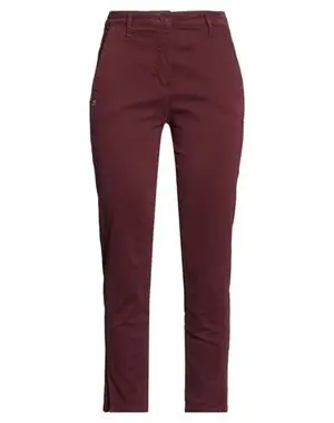 MANILA GRACE Pants Burgundy Size Cotton, Elastane - Red