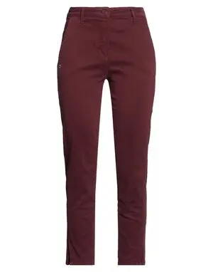 MANILA GRACE Pants Burgundy Size Cotton, Elastane