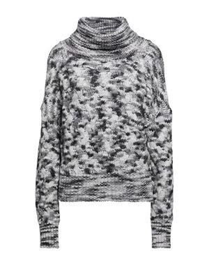MANILA GRACE Turtleneck Cable-knit Sweater - Light Grey