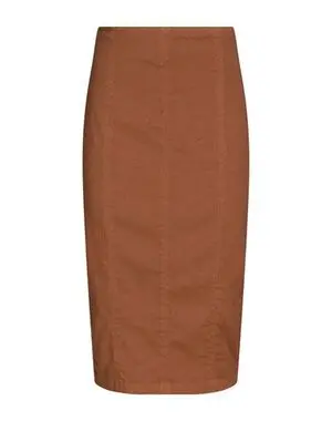 120% Lino Midi Skirt Light Brown Size Linen, Cotton, Elastane - Beige