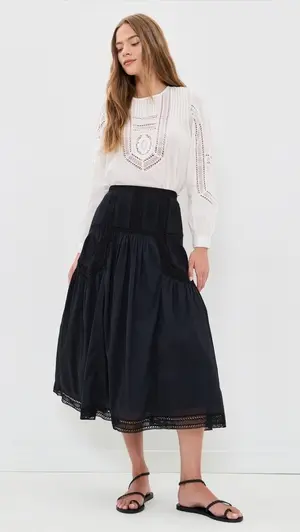 Ulla Johnson Alice Cotton Midi Skirt