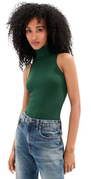 LE BOP Carolyn Thong Bodysuit Hunter Green