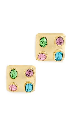 KENNETH JAY LANE Stones Square Earrings