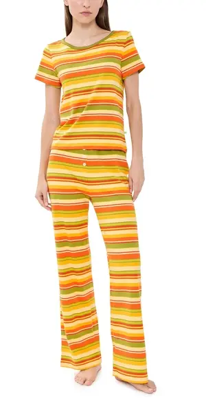 Morgan Lane Baby Jean Long Pj Set - Autumn Multi