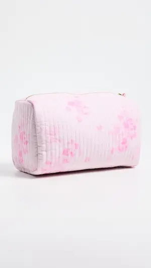LoveShackFancy Octavia Quilted Pouch With Bow Embroidery
