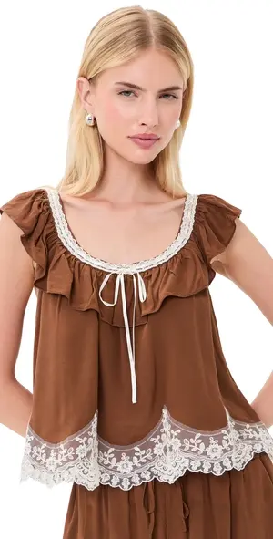WAYF Wendy Top - Chocolate
