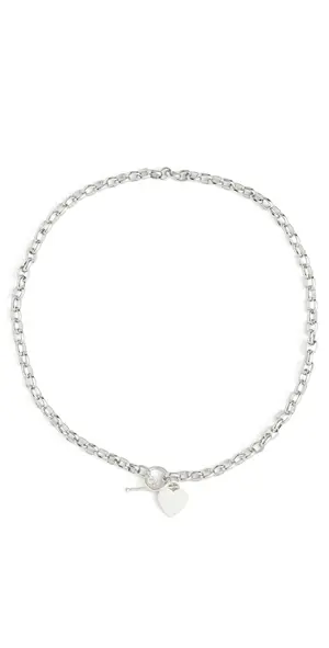 Shashi Heart Charm Necklace - Silver