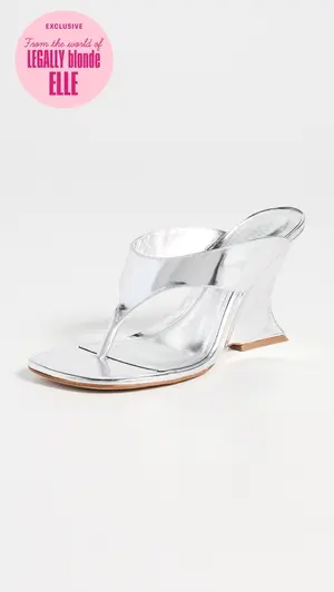 Schutz Maya Thong Wedge Sandals - Prata