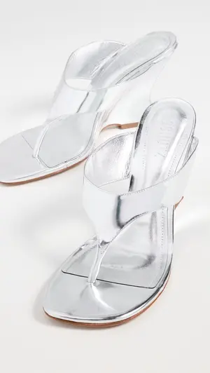 Schutz Maya Thong Wedge Sandals - Prata