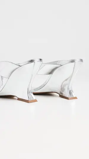 Schutz Maya Thong Wedge Sandals - Prata