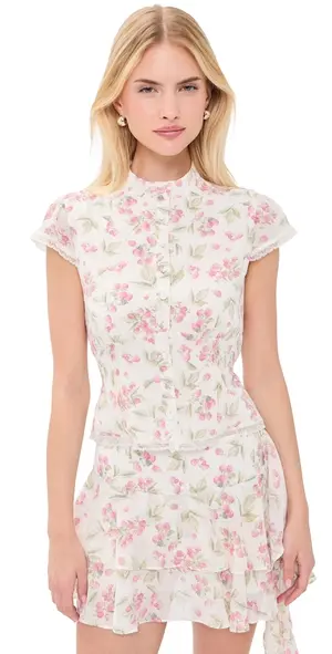 WAYF Talia Top - Garden Raspberry