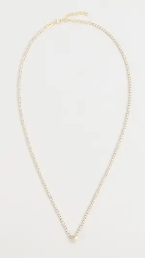 Shashi Harvard Tennis Necklace With Heart Charm