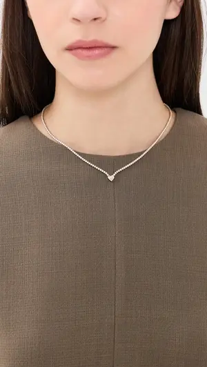 Shashi Harvard Tennis Necklace With Heart Charm