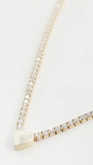 Shashi Harvard Tennis Necklace With Heart Charm