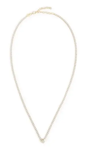 Shashi Harvard Tennis Necklace With Heart Charm