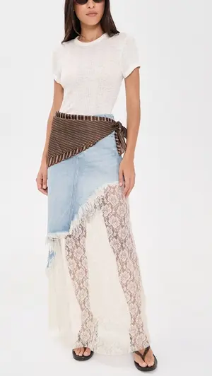 MOTHER The Peek-a-boo- Maxi Skirt