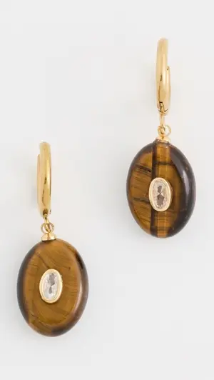 ADINA EDEN Turtle Charm Hoop Earrings