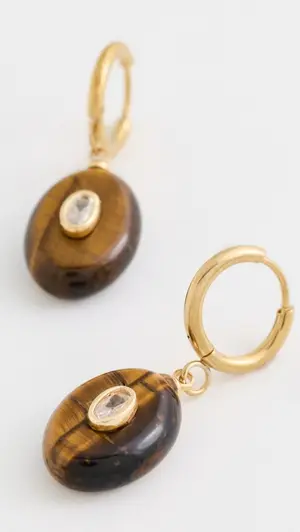 ADINA EDEN Turtle Charm Hoop Earrings