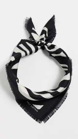 NILI LOTAN Zebra Silk Twill Scarf