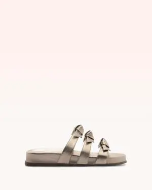 ALEXANDRE BIRMAN Lolita Pool Flat Leather Sandals With Bow Detailing