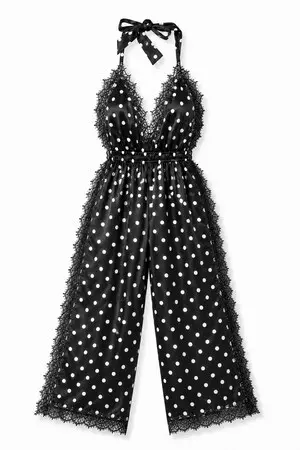 NOBLESSE OBLIGE Luna Long Romper Polka Dot - Black