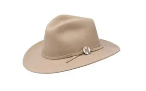 JAMIE SLYE HATS + ACCESSORIES Neutrals Willa Wide Brim Wool Hat Fawn - White