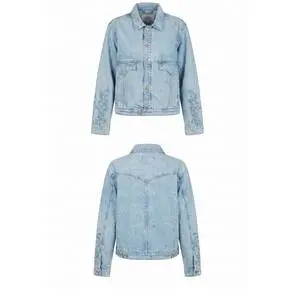 TRIARCHY DENIM INC. Frida Boxy Western Jacket Moonwashed Ranchero Indigo