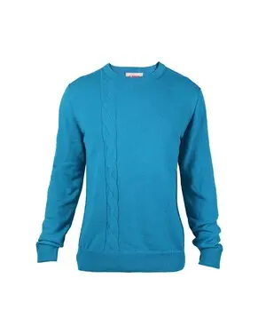 LA GRANNI Cable Crewneck Turquoise