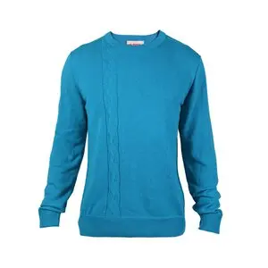 LA GRANNI Cable Crewneck Pullover - Blue