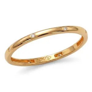 ZAHAV JEWELRY 14k Solid Flush-set Natural Diamond Ring