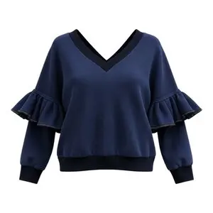 BEIRA Victoria Ruffle Sleeve Sweatshirt – Navy