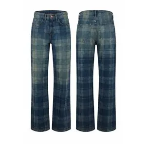 TRIARCHY DENIM INC. Sparrow Mid-rise Baggy Jean Tartan
