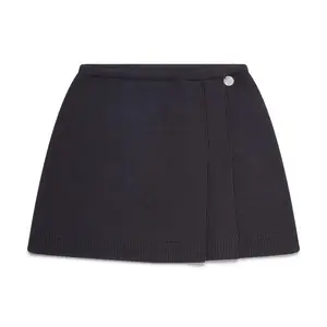 LA GRANNI Centimos Skirt In Ribbed Knit - Black