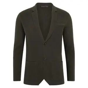 PAUL JAMES KNITWEAR Lightweight Organic Cotton Luca Linen Knitted Blazer - Green