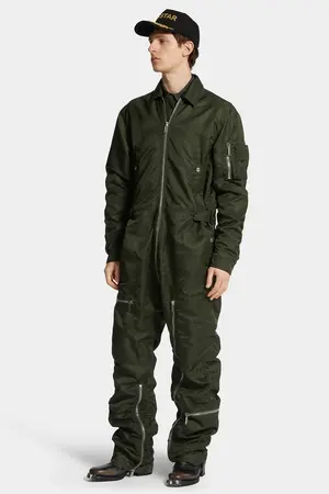 Dsquared2 Aviator Jumpsuit With Ruching And Zips