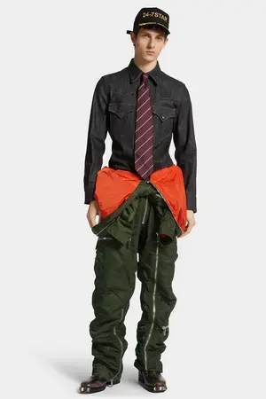 Dsquared2 Aviator Jumpsuit With Ruching And Zips
