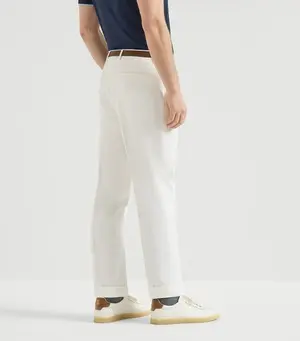 Brunello Cucinelli Cotton Garbardine Pleated Trousers