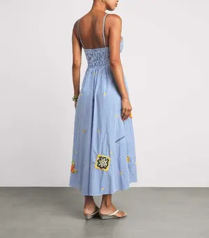Camilla Cotton Appliquéd Midi Dress
