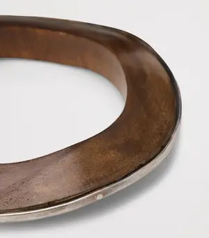Ralph Lauren Wood And Silver-tone Asymmetrical Cuff