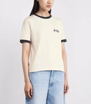 Barbour Cotton Embroidered Logo T-shirt - Ivory