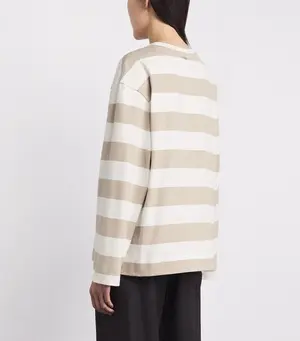 Barbour Striped Long Sleeve Cotton T-shirt - Beige