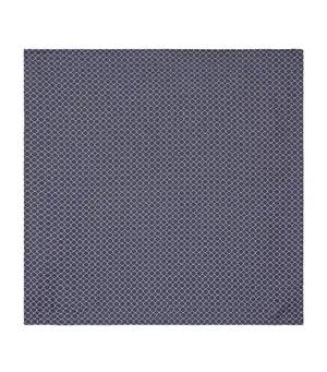 Pal Zileri Silk Printed Pocket Square - Navy
