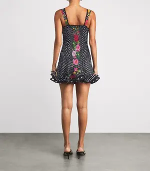 Charo Ruiz Ibiza Floral Polka-dot "aitana" Mini Dress - Black
